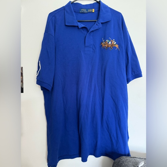 Polo Ralph Lauren | Shirts | Mens Blue Triple Pony Polo Ralph Lauren ...